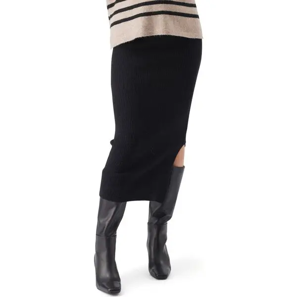 RIPE MATERNITY Knit Ribbed Skirt - Black