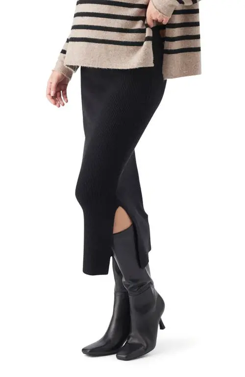 RIPE MATERNITY Knit Ribbed Skirt - Black