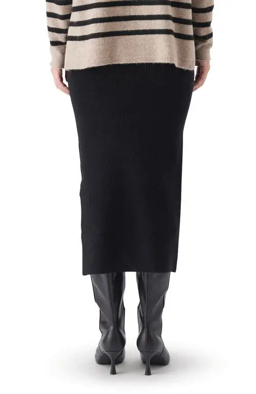 RIPE MATERNITY Knit Ribbed Skirt - Black