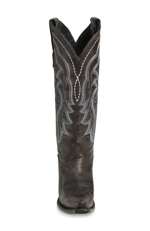 CIRCLE G Contrast Embroidered Western Boots - Black