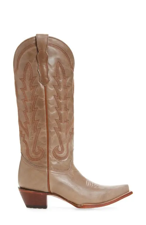 CIRCLE G Contrast Embroidered Western Boots - Sand