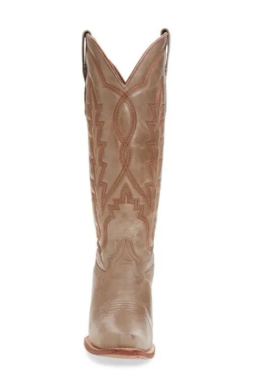 CIRCLE G Contrast Embroidered Western Boots - Sand