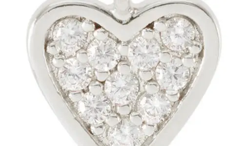 Estée Lauder Pavé Crystal Mini Heart Charm Necklace - Silver