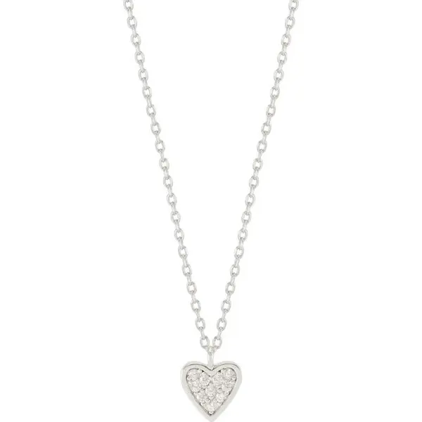 Estée Lauder Pavé Crystal Mini Heart Charm Necklace - Silver