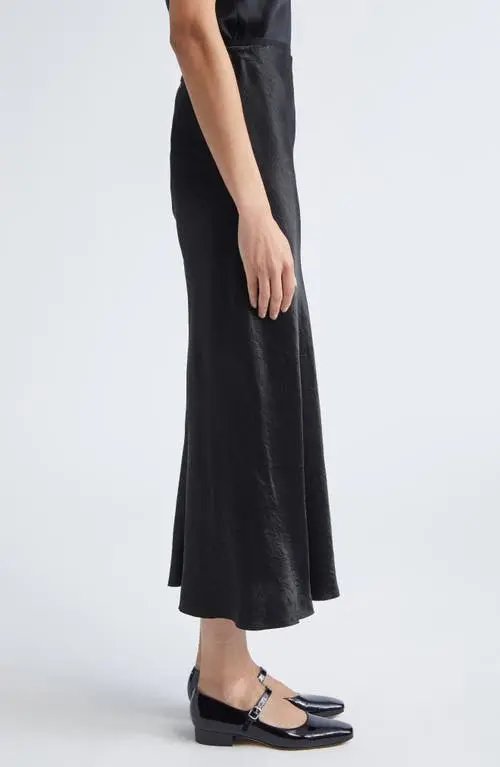 MAISON MARGIELA Crinkle Finish Satin Midi Skirt
