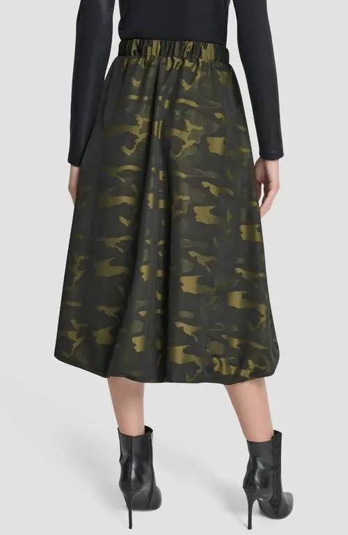 Dkny Camo Jacquard Bubble Hem Midi Skirt
