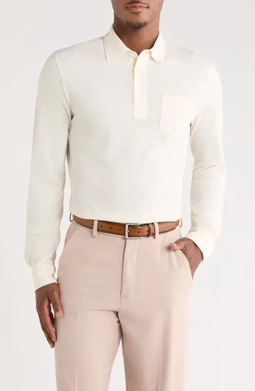 Ralph Lauren Long Sleeve Cotton & Cashmere Polo - Classic Cream