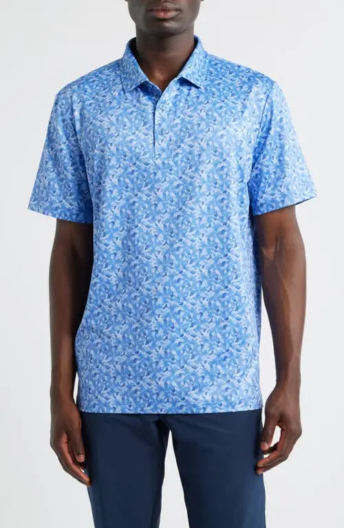REDVANLY Haskell Camouflage Performance Polo - Blue Yonder
