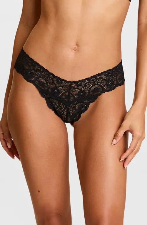 Commando Tulip' Lace Thong - Black