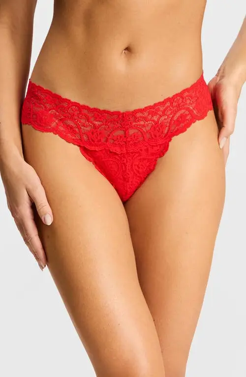 Commando Tulip' Lace Thong - Scarlet