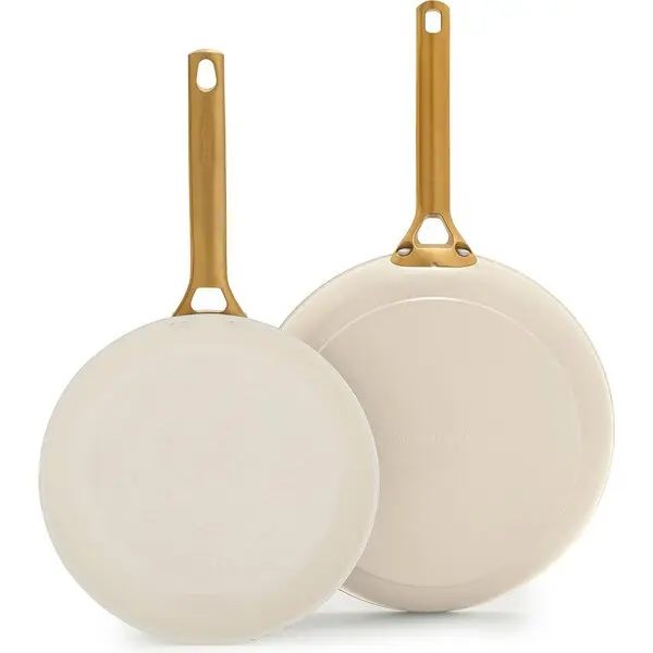 GREENPAN Reserve Set Of 2 Ceramic Nonstick Frying Pans - Cream