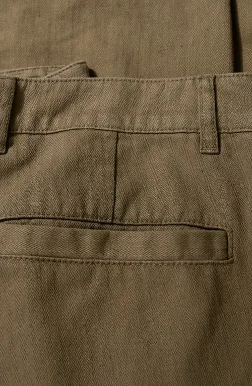 SEASALT CORNWALL Helmsman Pleated Linen & Organic Cotton Herringbone Pants