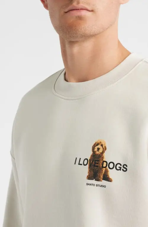 SANTO STUDIO I Love Dogs Graphic Sweatshirt