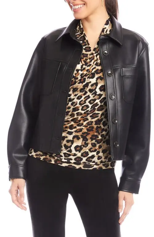 Karen Kane Faux Leather Moto Jacket
