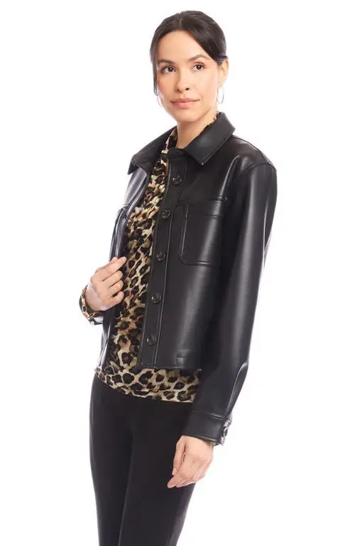 Karen Kane Faux Leather Moto Jacket