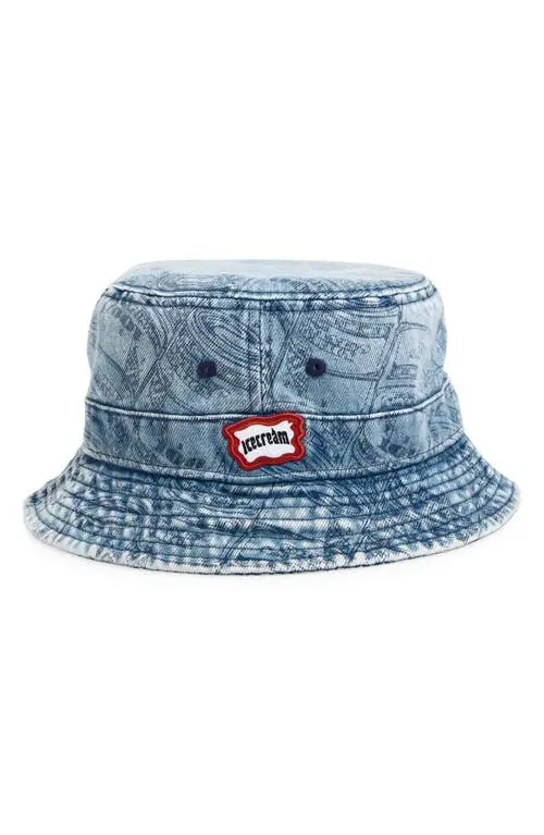 ICECREAM Americano Cotton Denim Bucket Hat - Caramel