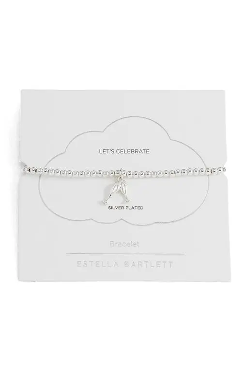 Estée Lauder Sienna Champagne Beaded Stretch Bracelet - Silver