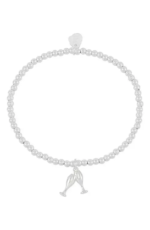 Estée Lauder Sienna Champagne Beaded Stretch Bracelet - Silver