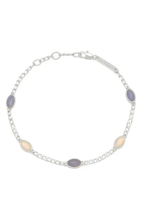 Estée Lauder Moonstone And Agate Chain Bracelet - Silver