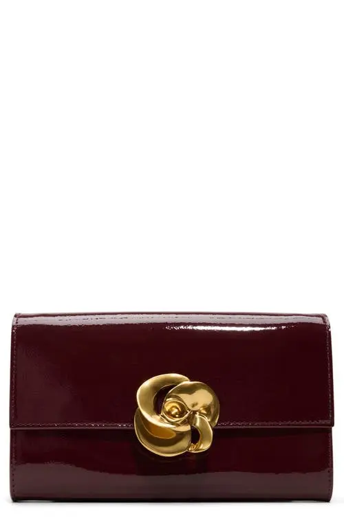 Ted Baker London Leather Clutch With Metal Rose Hardware