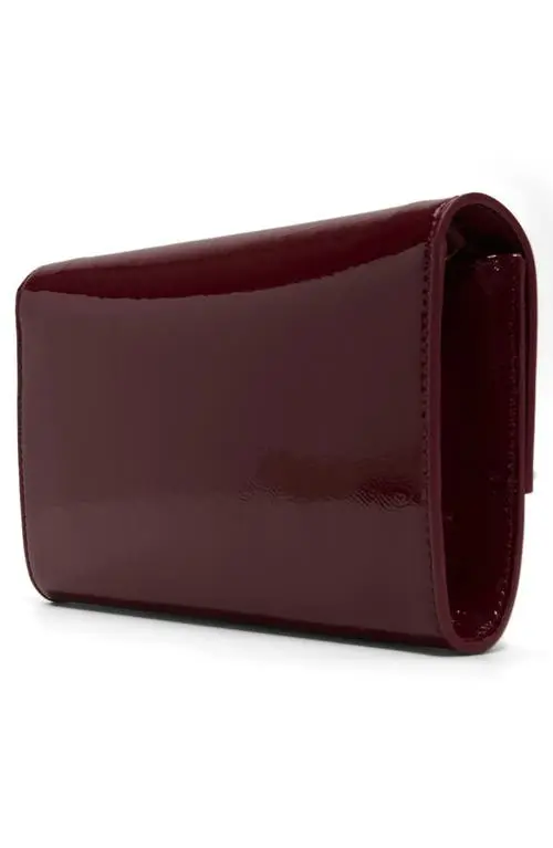 Ted Baker London Leather Clutch With Metal Rose Hardware