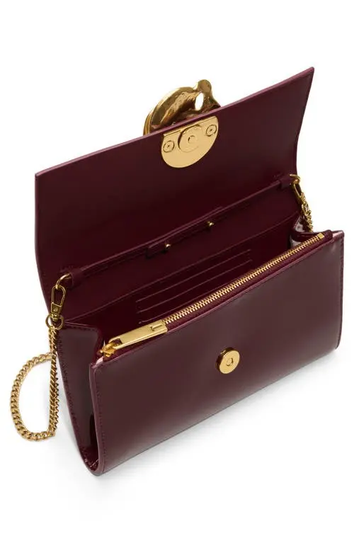 Ted Baker London Leather Clutch With Metal Rose Hardware