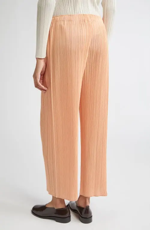 Issey Miyake Pleated Crop Pants - Coral Orange