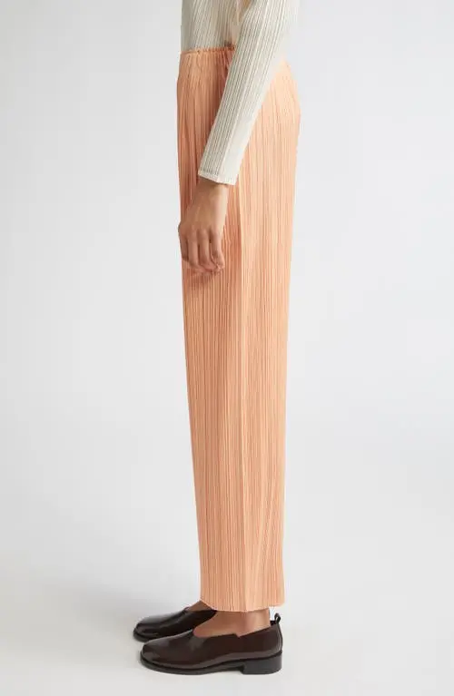 Issey Miyake Pleated Crop Pants - Coral Orange