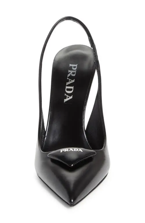 Prada Logo Slingback Pump - Nero