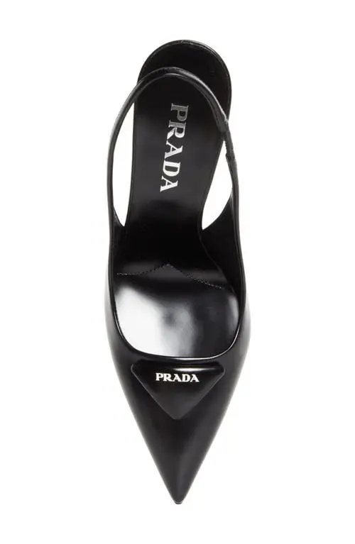 Prada Logo Slingback Pump - Nero