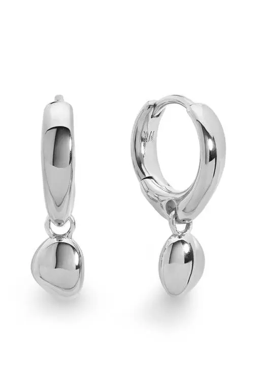 Monica Vinader Nura Drop Huggie Hoop Earrings - Sterling Silver