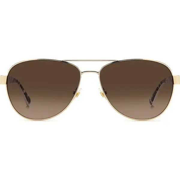 Kate Spade New York Gradient Oversized Aviator Sunglasses - Gold Beige/brown Sf