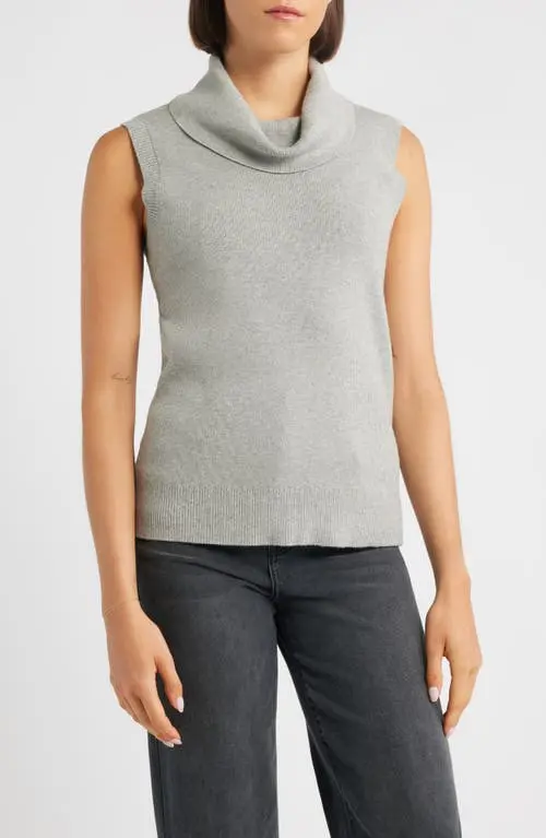 CITY BLUES Sleeveless Turtleneck Sweater - Gray