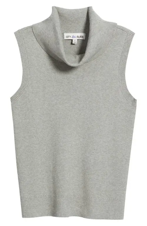 CITY BLUES Sleeveless Turtleneck Sweater - Gray