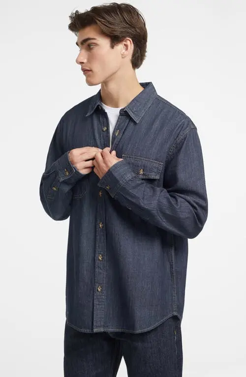 Guess Regular Fit Denim Button-up Shirt