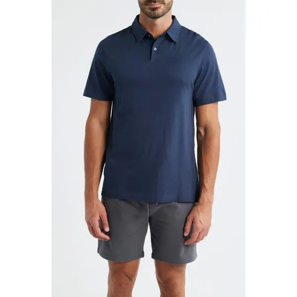 Mack Weldon Pima Cotton T-shirt Polo - Total Eclipse