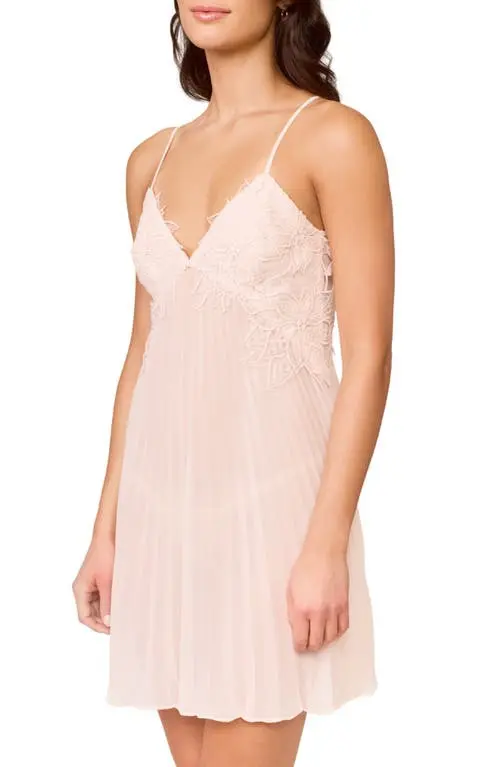 Rya Collection Delight Lace Plissé Chemise - Blush