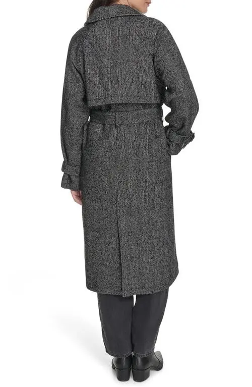 LEVI'S Belted Longline Coat - Houndstooth