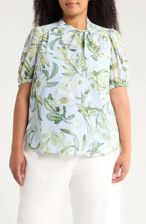 SUGARLIPS Serenade Floral Tie-neck Top