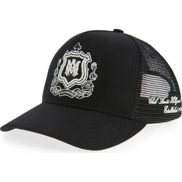 Amiri Ma Crest Trucker Hat - Black | Editorialist