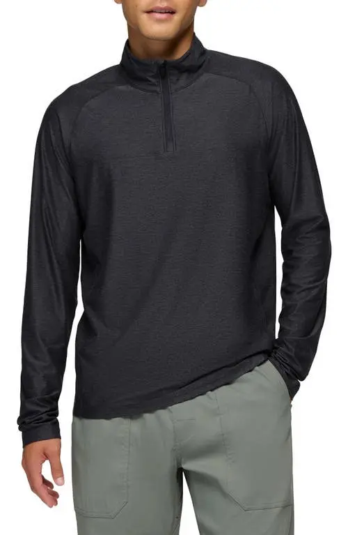 Prana Altitude Tracker Performance Quarter Zip - Black Heather
