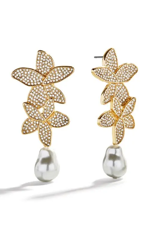 Baublebar Marissa Floral Faux Pearl Drop Earrings - Gold