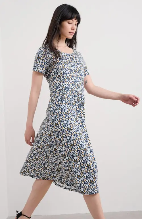 SEASALT CORNWALL Abstract Print Organic Cotton T-shirt Dress