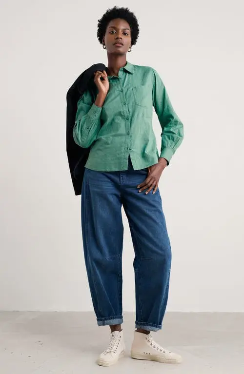 SEASALT CORNWALL Isla Organic Cotton Shirt - Sage Leaf