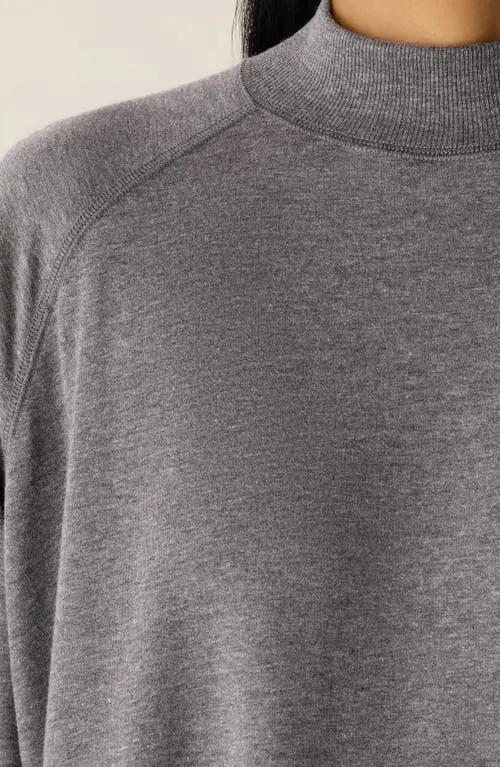 Eileen Fisher Mock Neck Long Sleeve Terry Shirt