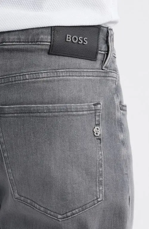 BOSS Ogden Straight Leg Jeans - Medium Grey