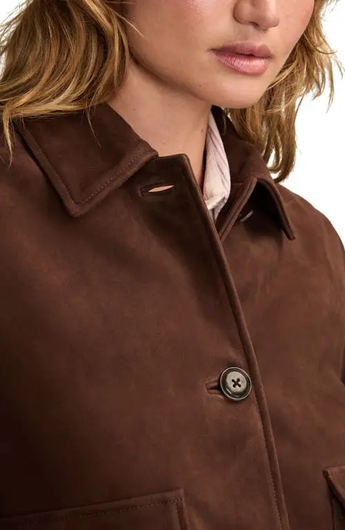 Lucky Brand Button Front Suede Jacket