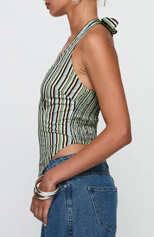 Princess Polly High Gear Stripe Smocked Halter Top