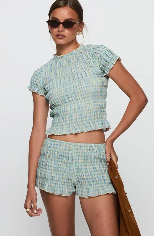Princess Polly Shirred Crop Top & Shorts Set