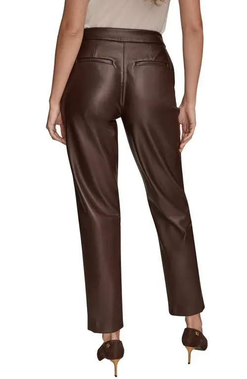 Donna Karan New York Faux Leather Slim Fit Ankle Pants